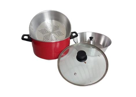 Panela Multi Uso 3 Em 1 Vermelho Forma Pudim Cuscuzeiro - Hera ...
