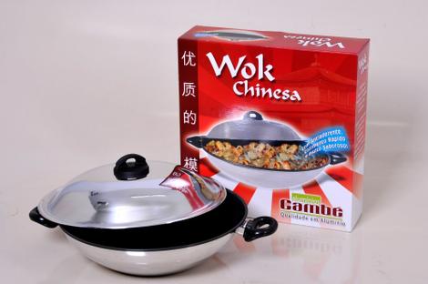 Panela wok chinesa com revestimento antiaderente interno (7010 ...