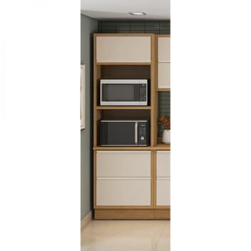 Paneleiro Duplo Forno 70cm 2 Portas 1 Gaveta MDF com Rodapé em PVC ...