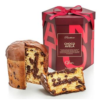 Panettone Choco Avelã Recheado Com Creme De Avelã Ofner 1kg - Chocotone ...