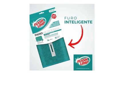 Pano De Chão De Microfibra Com Furo 50cm X 60cm Flash Limp - Pano ...