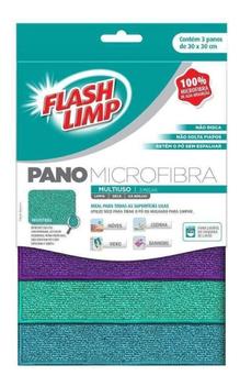 Pano Multiuso Microfibra Com 3 Panos Flash Limp Flp 6742 - Pano ...