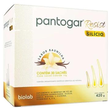 Pantogar Resist Silício Sabor Baunilha 420g - Biolab - Colágeno ...