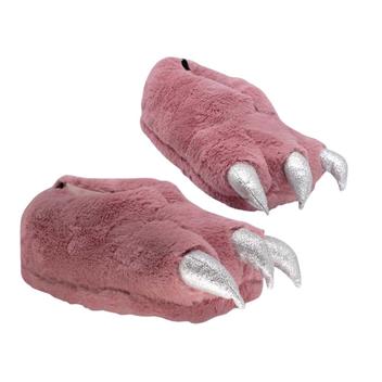 Pantufa 3D Pata De Dinossauro T-Rex Fashion Rosa Garra Prateada - Zona ...