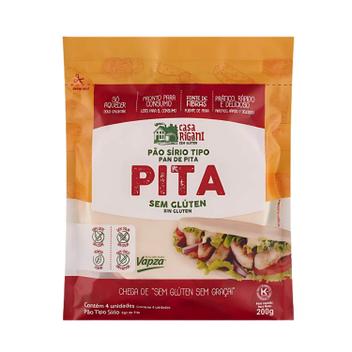 Pão Sírio Sem Glúten Pita - Casa Rigani 200g (4 Unidades) - Pão ...