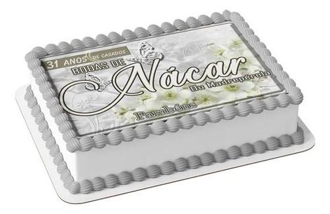 Papel Arroz P/ Bolo Bodas de Madrepérola ou Nácar - 31 Anos de Casados ...