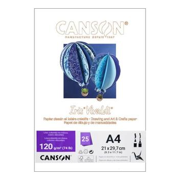 Papel Canson A4 Iris Vivaldi 120G 25Fls Branco - Papel Canson ...