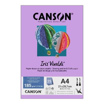 Papel Canson A4 Iris Vivaldi 185G 25Fls Lilás - Papel Canson - Magazine ...