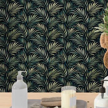 Papel de Parede 12M Adesivo Tropical Folhagem Verde Viníl Folha ...