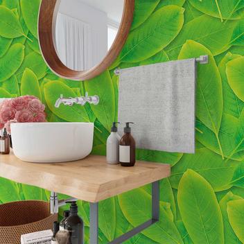 Papel de Parede 12M Folhagem Verde 3d Tipo folha de Manga Realista Auto ...