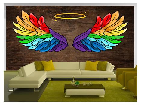 Papel De Parede 3D Arte Asas Selfie Insta Cores 3,5M Tra248 - Você ...