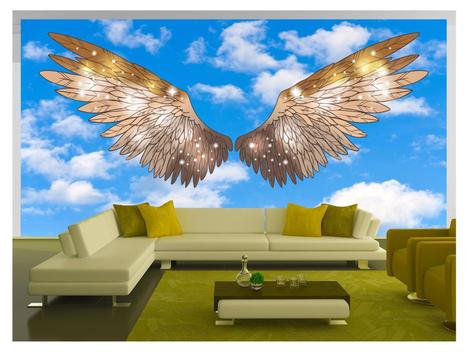 Papel De Parede 3D Arte Asas Selfie Insta Cores 3,5M Tra325 - Você ...