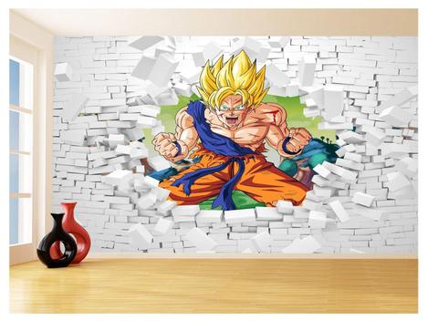 Papel De Parede 3D Dragon Ball Goku Vegeta Anime 3,5M Dbz52 - Você ...