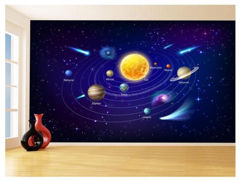 Papel De Parede 3D Espaço Estrelas Planetas 3,5M Nsp190 - Você Decora ...