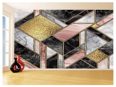 Papel De Parede 3D Estilo Marmore Cores Formas 3,5M Mbr22 - Você Decora - Papel de Parede ...