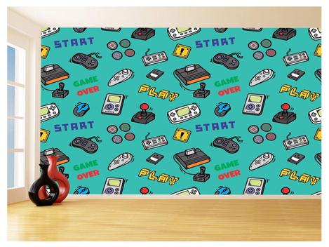 Papel De Parede 3D Infantil Controle Game Jogo 3,5M Azs212 - Você ...