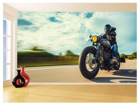 Papel De Parede 3D Moto Esporte Viagem Estrada 3,5M Bkm103 - Você ...