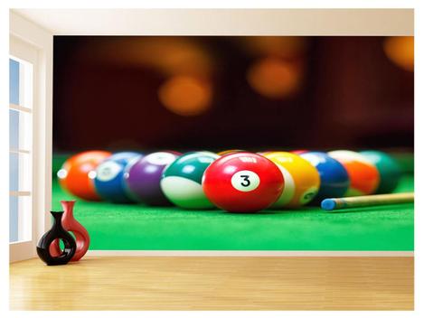 Papel De Parede 3D Salão De Jogos Bilhar Sinuca 3,5M Jcs20 - Você Decora - Papel de Parede ...