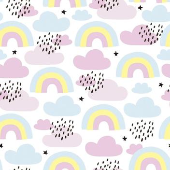 Papel De Parede Adesivo Autocolante Colorido Tom Pastel Arco Íris ...