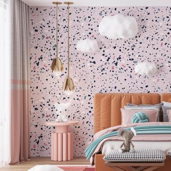 Papel De Parede Adesivo Granilite Rosa E Azul Escuro - 3,0M - Gh Papel ...