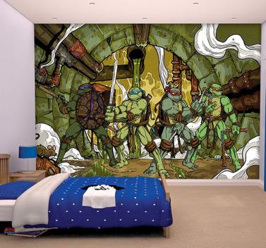 Papel De Parede Adesivo Infantil Tartaruga Ninja 0010 - 1m² - Paredes ...