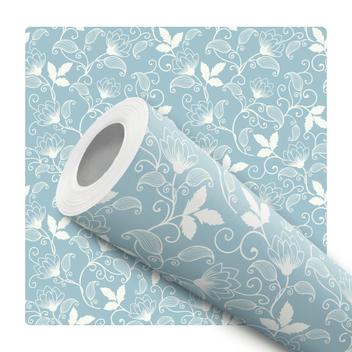Papel De Parede Adesivo Lavável Provençal Flores Azul 10m - DELIQUADROS ...
