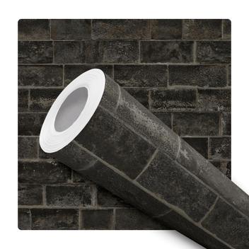 Papel De Parede Adesivo Lavável Tijolinho Preto Sala Quarto ...