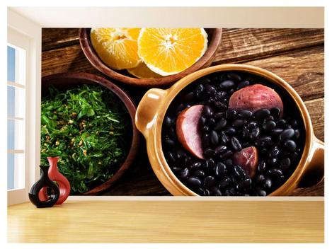 Papel De Parede Alimentos Feijoada Prato Couve 3,5M Al311 - Você Decora ...