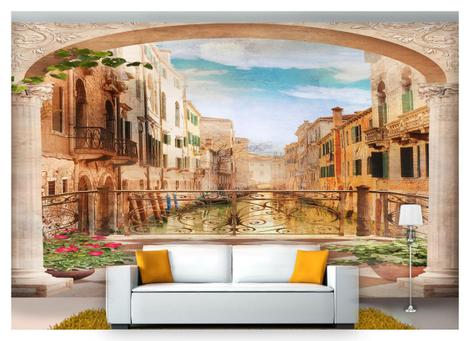 Papel De Parede Cidade Antiga Rua Européia 3D Cda29 - Você Decora ...