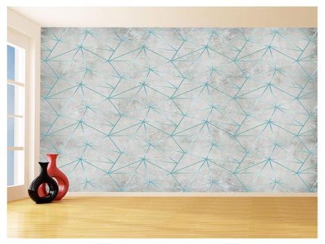 Papel De Parede Concreto Linhas Azul Turquesa 3,5M Kkt266 - Você Decora ...
