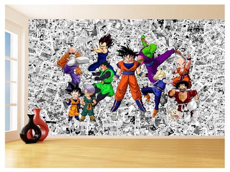 Papel De Parede Dragon Ball Goku Vegeta Anime 3,5M Dbz112 - Você Decora ...