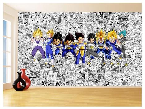 Papel De Parede Dragon Ball Goku Vegeta Anime 3,5M Dbz137 - Você Decora ...