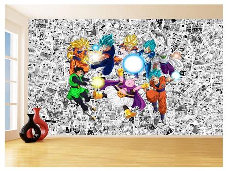 Papel De Parede Dragon Ball Goku Vegeta Anime 3,5M Dbz149 - Você Decora ...