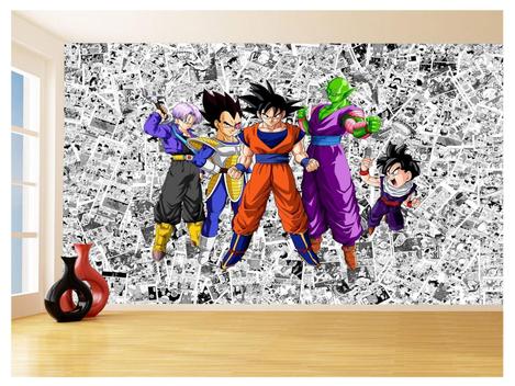Papel De Parede Dragon Ball Goku Vegeta Anime 3,5M Dbz157 - Você Decora ...