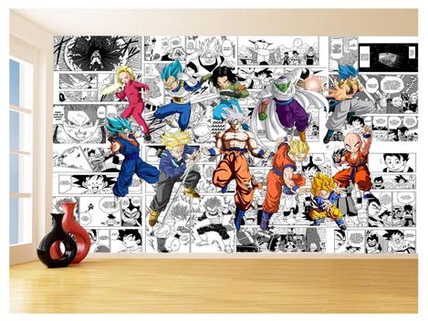 Papel De Parede Dragon Ball Goku Vegeta Anime 3,5M Dbz191 - Você Decora ...