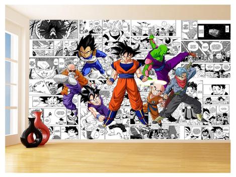 Papel De Parede Dragon Ball Goku Vegeta Anime 3,5M Dbz204 - Você Decora ...