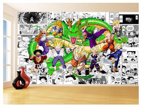 Papel De Parede Dragon Ball Goku Vegeta Anime 3,5M Dbz208 - Você Decora ...