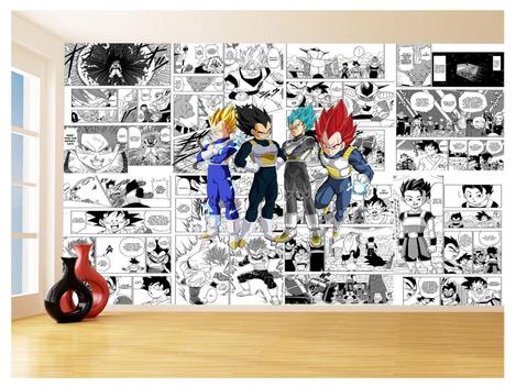 Papel De Parede Dragon Ball Goku Vegeta Anime 3,5M Dbz227 - Você Decora ...