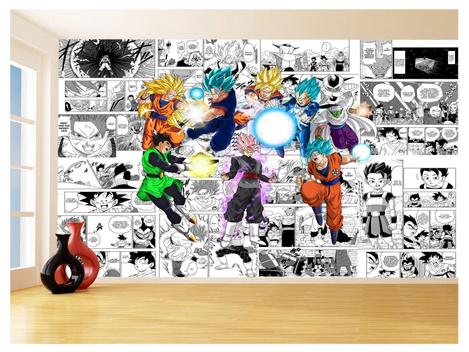 Papel De Parede Dragon Ball Goku Vegeta Anime 3,5M Dbz237 - Você Decora ...