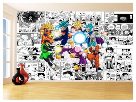 Papel De Parede Dragon Ball Goku Vegeta Anime 3,5M Dbz238 - Você Decora ...
