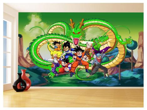 Papel De Parede Dragon Ball Goku Vegeta Anime 3,5M Dbz257 - Você Decora ...