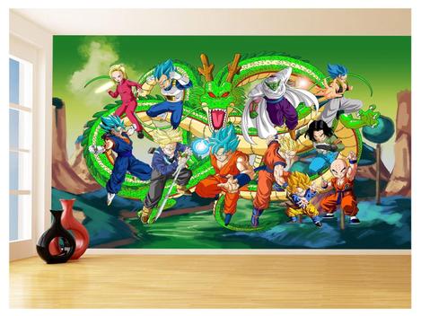 Papel De Parede Dragon Ball Goku Vegeta Anime 3,5M Dbz270 - Você Decora ...