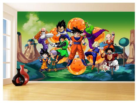 Papel De Parede Dragon Ball Goku Vegeta Anime 3,5M Dbz280 - Você Decora ...