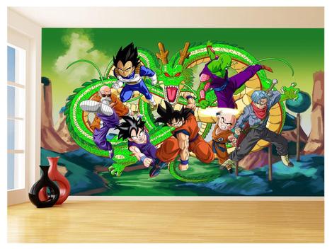 Papel De Parede Dragon Ball Goku Vegeta Anime 3,5M Dbz287 - Você Decora ...