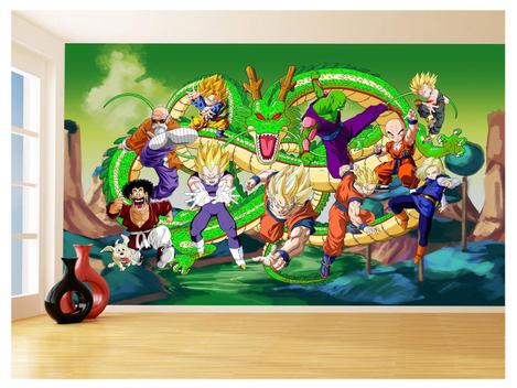 Papel De Parede Dragon Ball Goku Vegeta Anime 3,5M Dbz288 - Você Decora ...