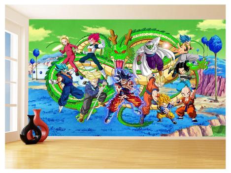 Papel De Parede Dragon Ball Goku Vegeta Anime 3,5M Dbz347 - Você Decora ...