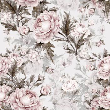 Papel De Parede Floral Rosa Em Pintura A Óleo - 3,30x0,50m - DEKAL ...