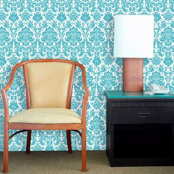 Papel de Parede Lavável Clássico Arabesco Imperio Azul bebê - Final ...