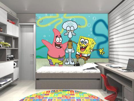 Papel De Parede Para Quarto De Bebe Menino Bob Esponja 0010 - Paredes ...