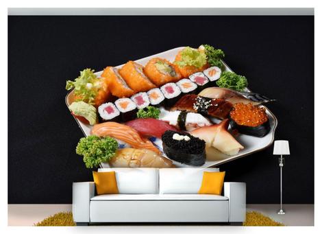 Papel De Parede Rodízio Japonês Sashimi 3D Al199 - Você Decora - Papel ...